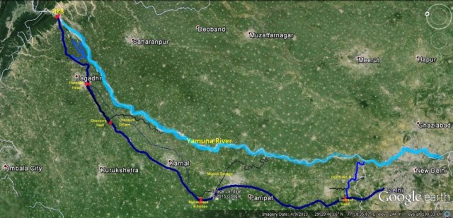Yamuna Map Location Yamuna River Topographic Map, Elevation, Terrain
