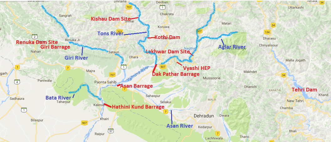 Yamuna River 2016: Unjustified Dams, Hydro Projects – SANDRP