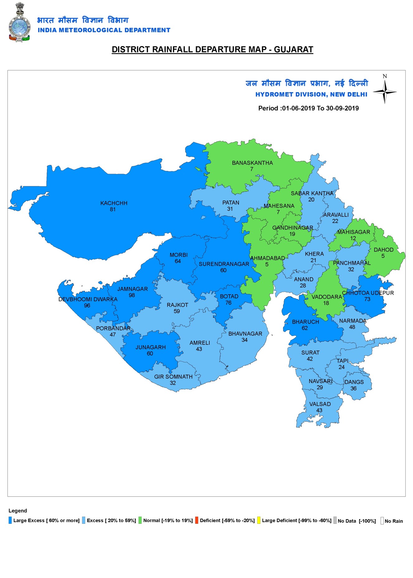 SW Monsoon 2019: District wise rainfall in India – SANDRP