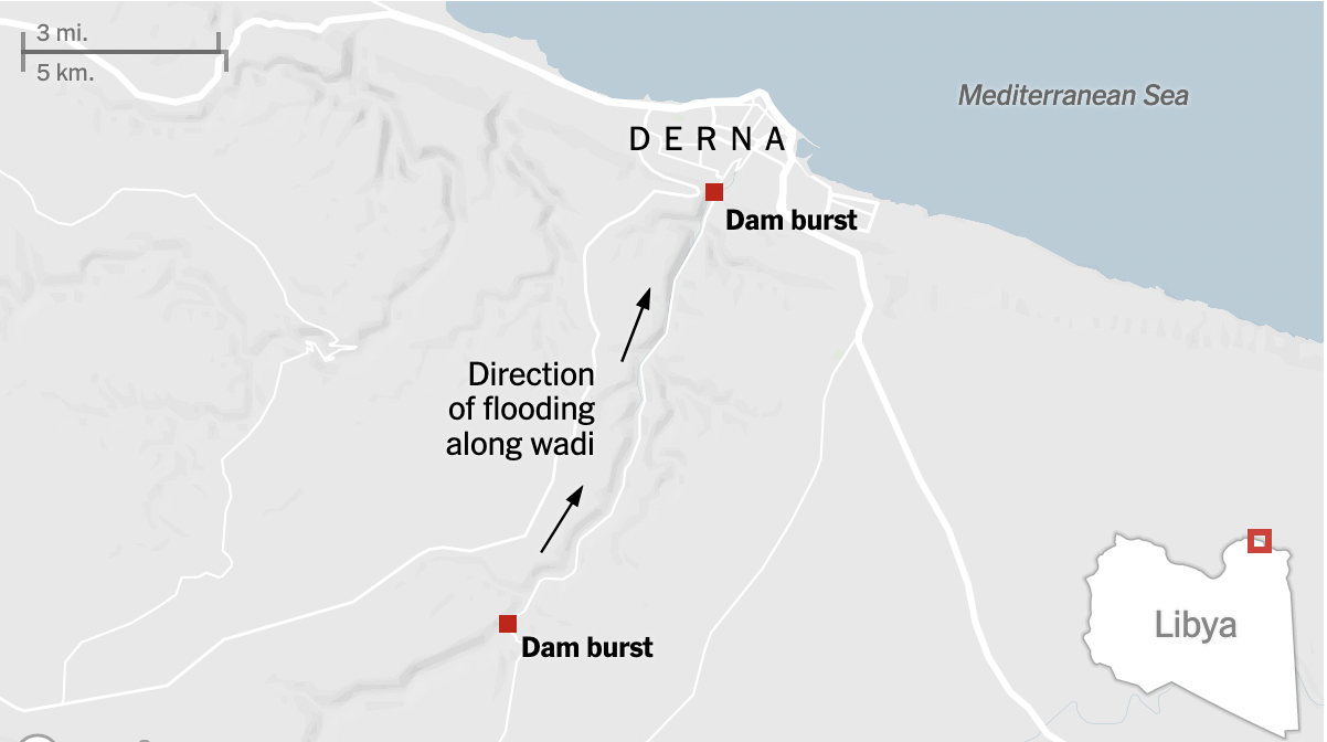 Floods worsened by Dams collapse lead to deaths of thousands in Libya ...