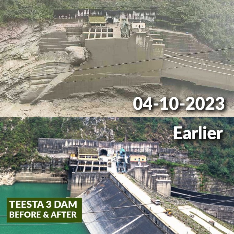 Glacial Lake FLood destroys Teesta-3 Dam in Sikkim, brings wide-spread ...