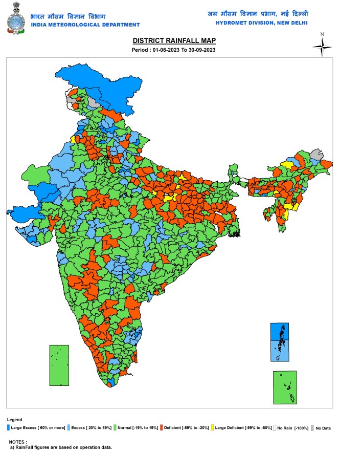 SW Monsoon 2023: District wise rainfall in India – SANDRP