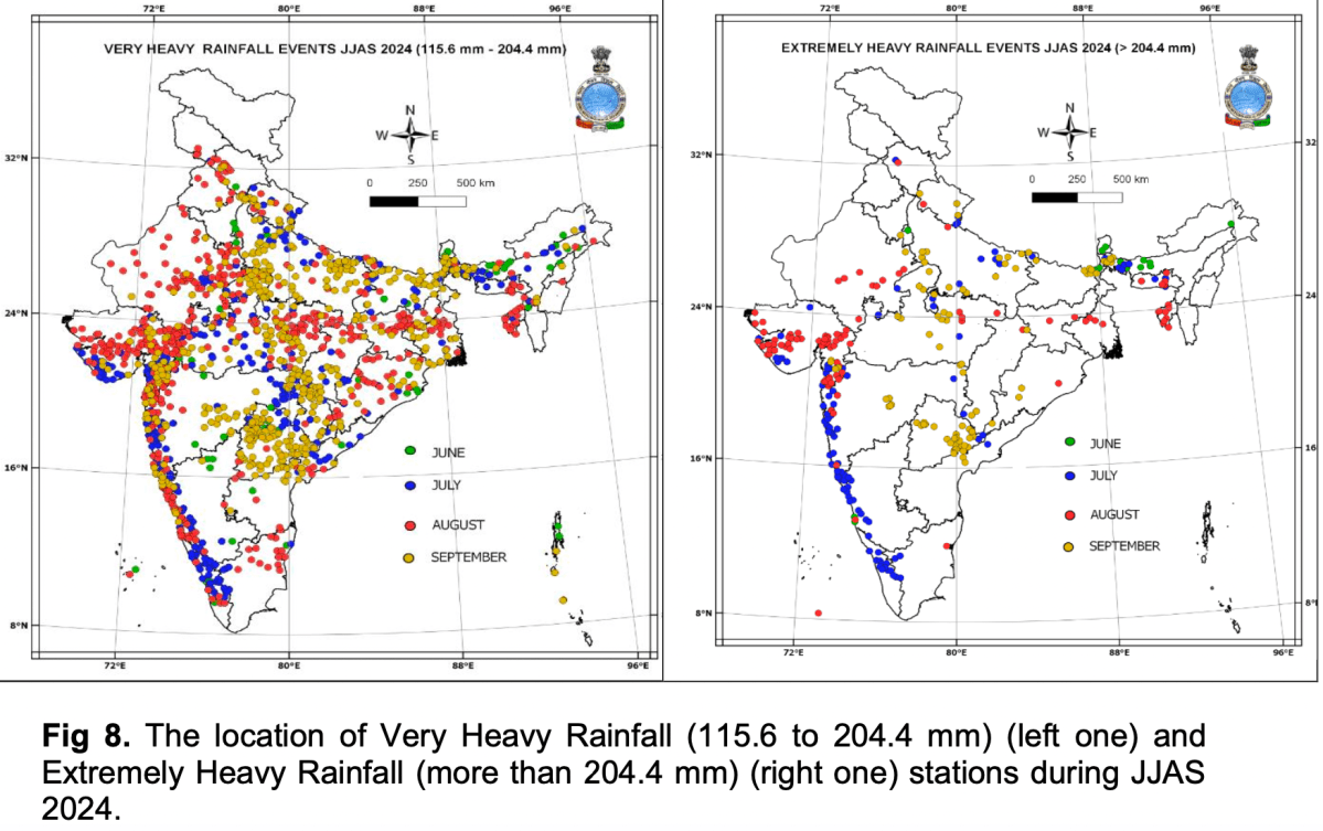 High Rainfall days in India’s districts in SW Monsoon 2024 – SANDRP