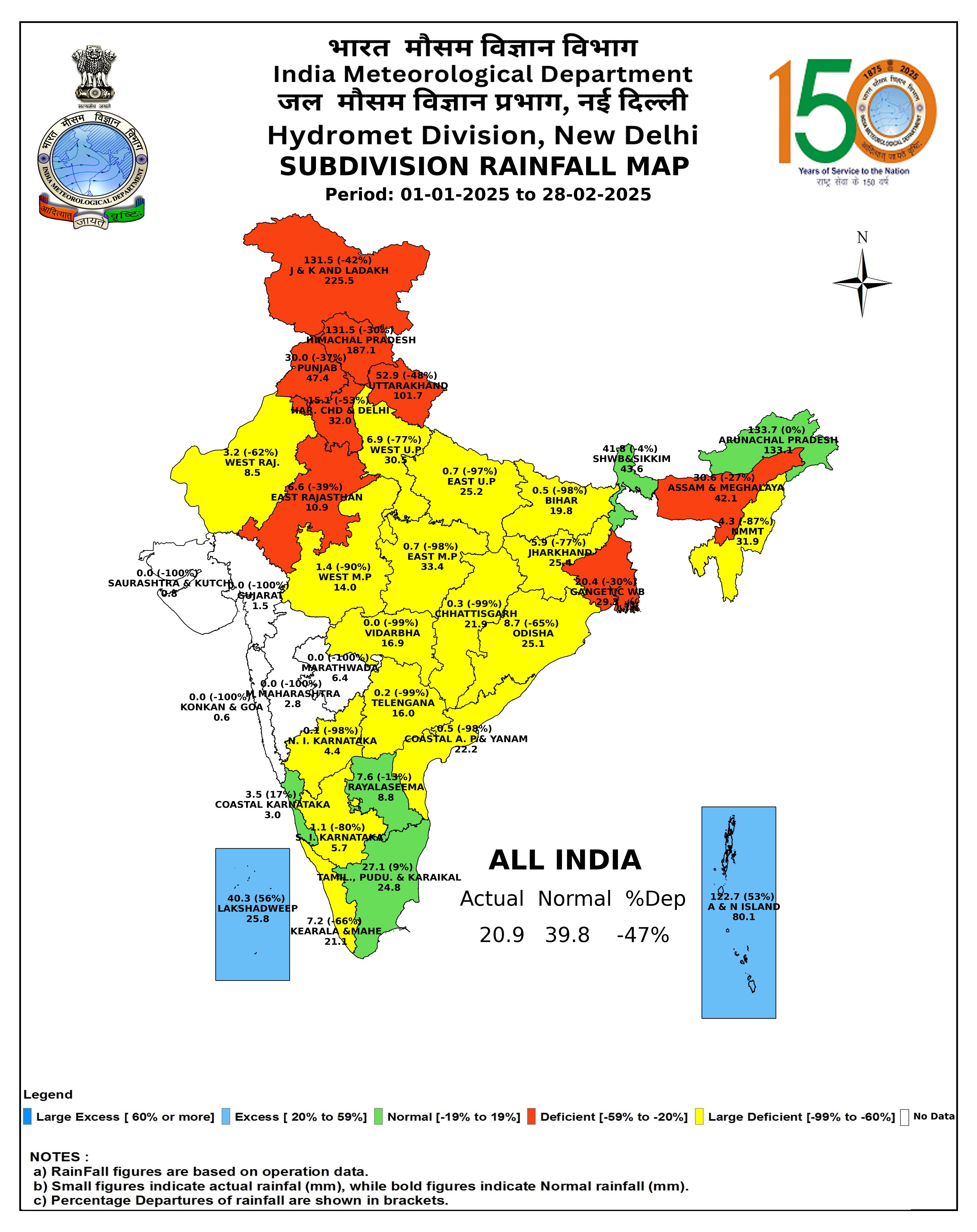 Winter 2025: District wise Rainfall in India – SANDRP