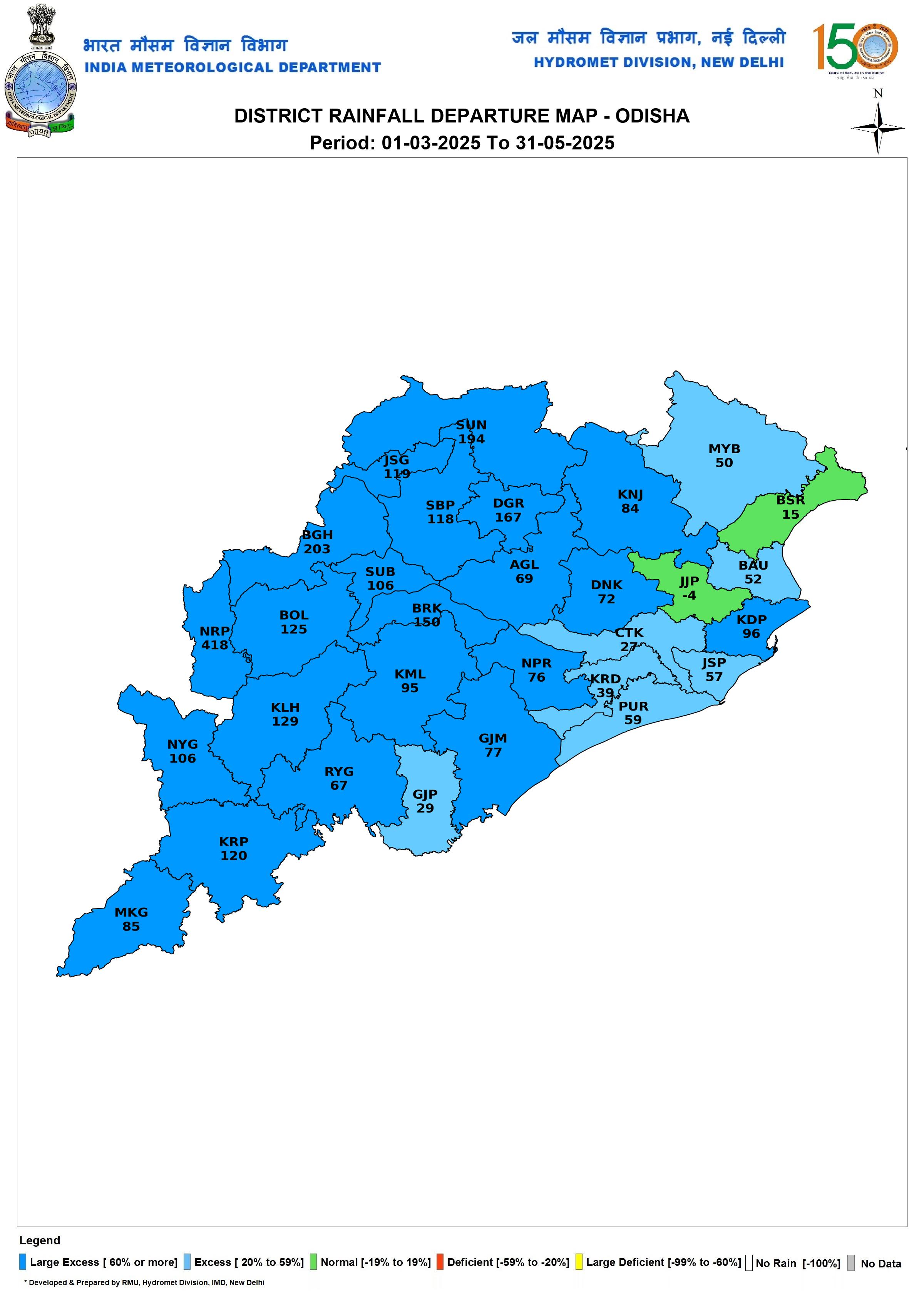 Pre-Monsoon 2025: District wise rainfall in India – SANDRP
