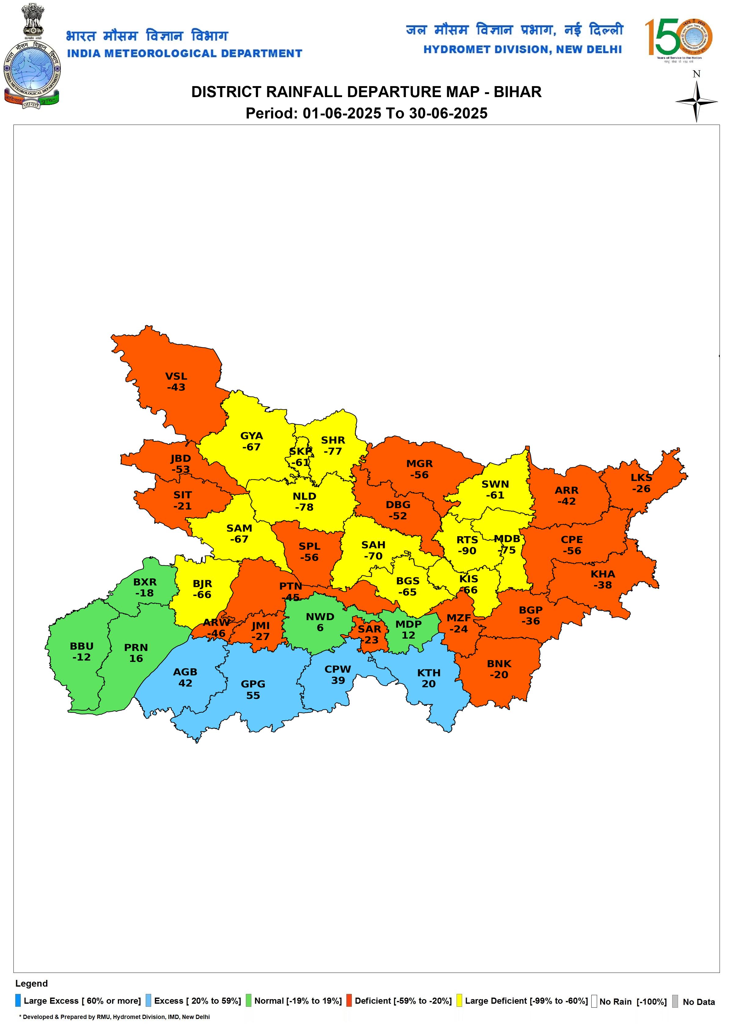 June 2025: District wise rainfall in India’s SW Monsoon – SANDRP