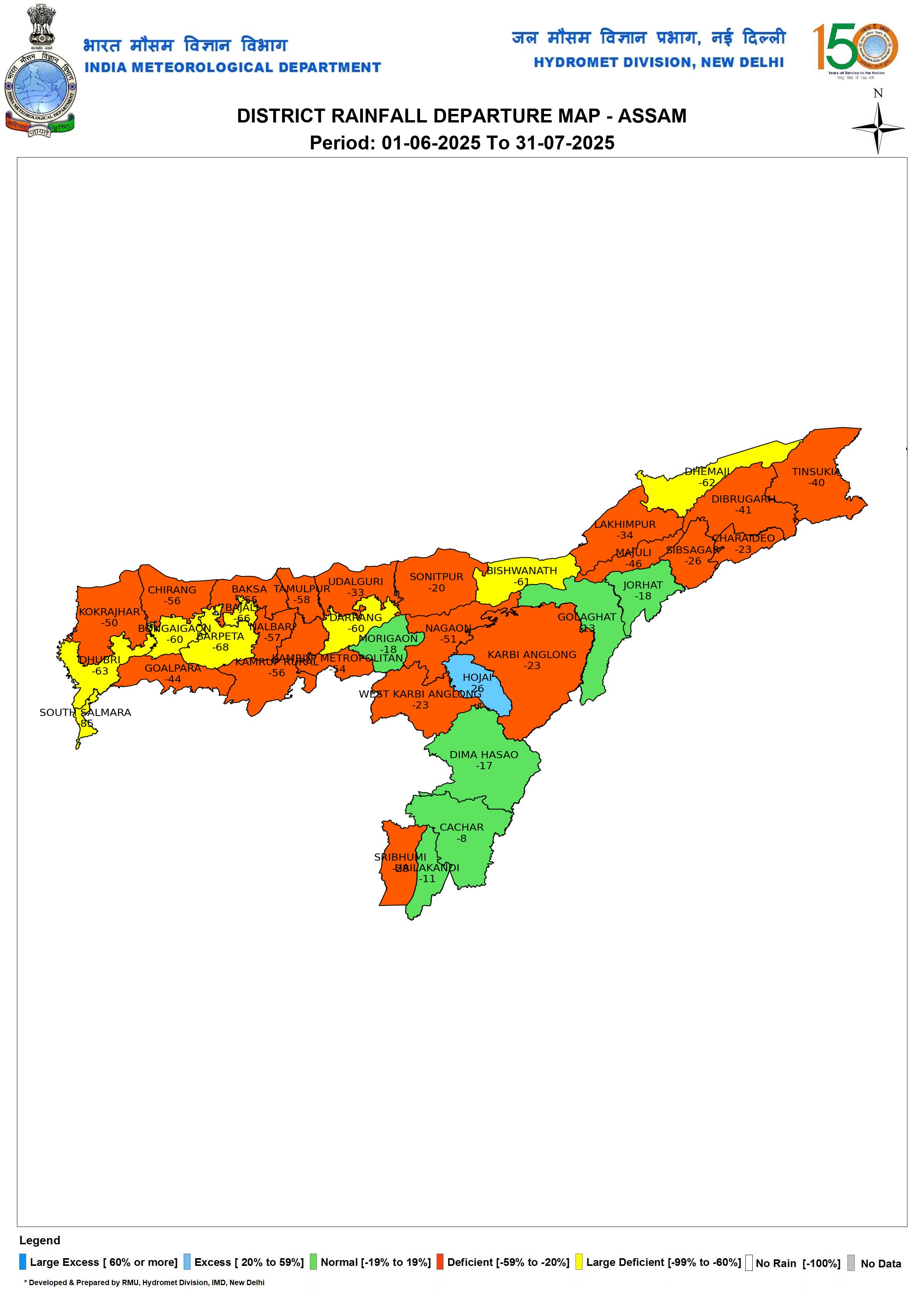 June July 2025: District wise rainfall in in India’s SW Monsoon – SANDRP